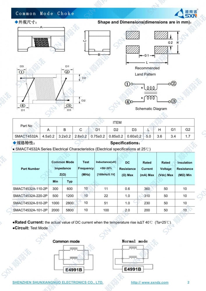 SMACT4532A datasheet page 2