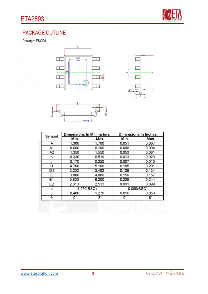 ETA2893 datasheet page 8