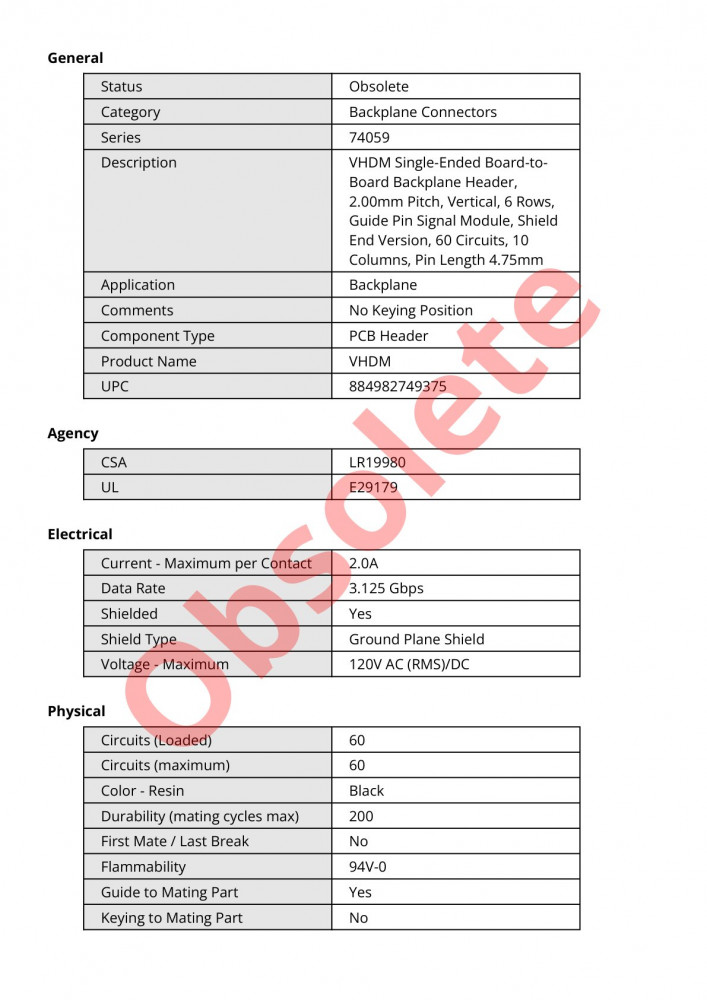 MOLEX 740599001 technical document image 2