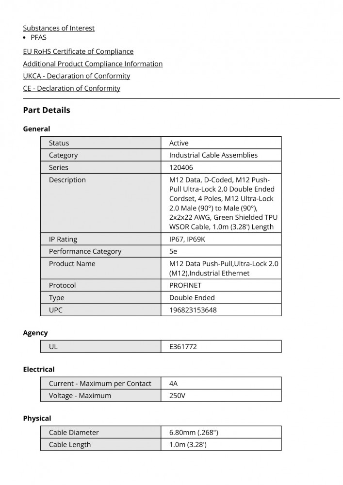 Molex 1204061033 product drawing, page 2