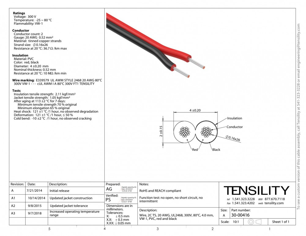 Technical document image for Tensility International model 30-00416