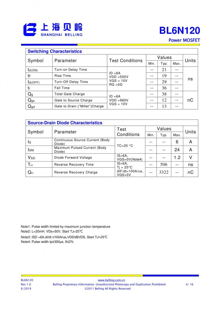 BL6N120-A datasheet page 4