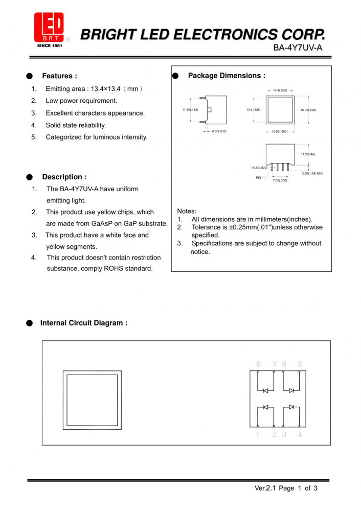 BA-4Y7UV-A technical document page 1