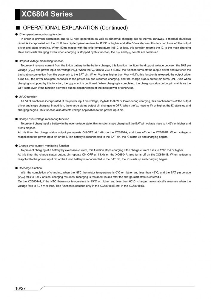 XC6804A4E14R-G datasheet page 10