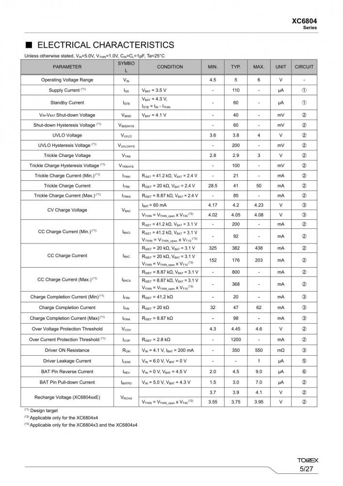 XC6804A4E14R-G datasheet page 5
