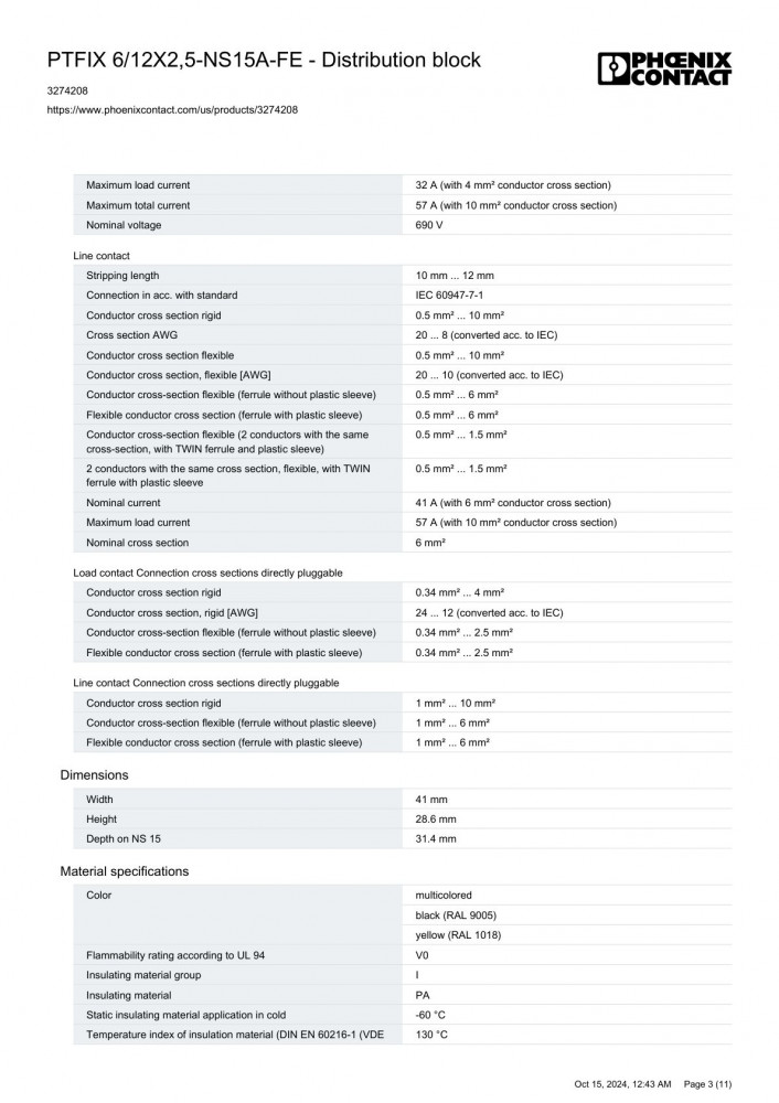 Phoenix Contact 3274208 technical document page 3