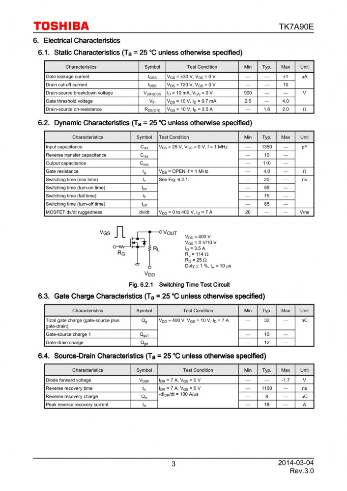 TK7A90E datasheet page 3