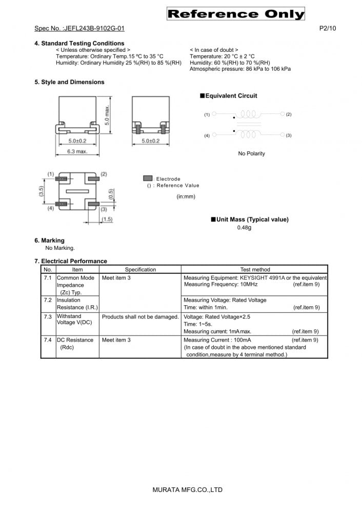 PLT5BPH series specification page 2