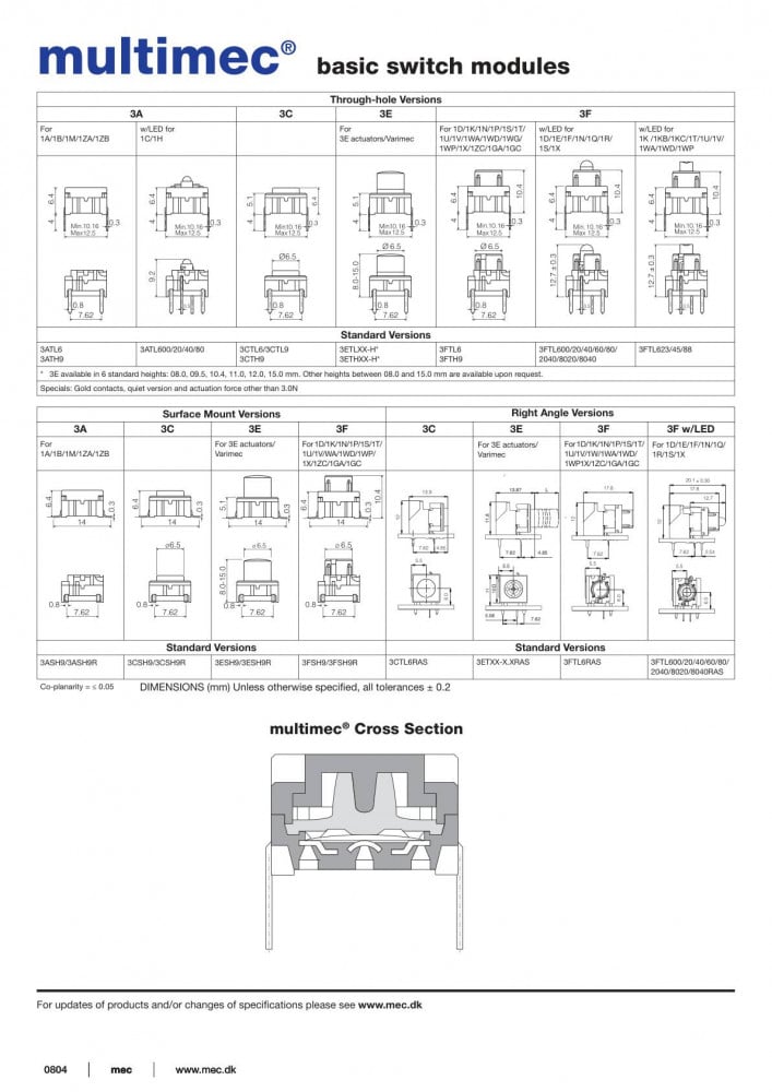 APEM Multimec technical document page 1