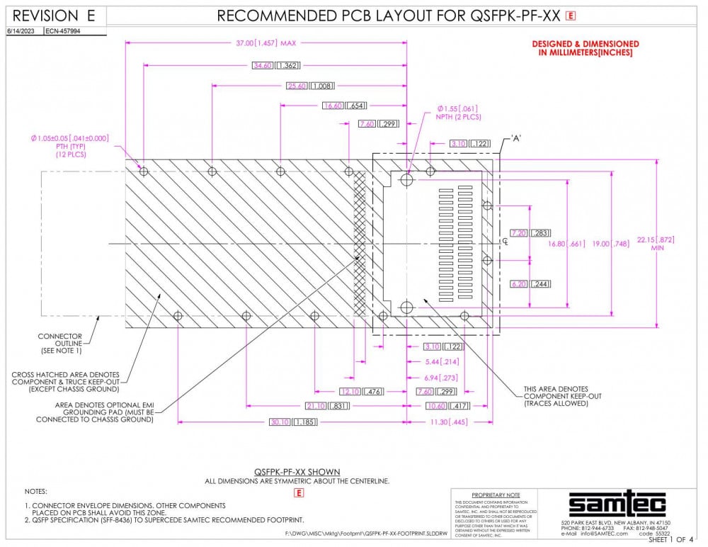 Samtec QSFPK-PF-02 drawing page 1
