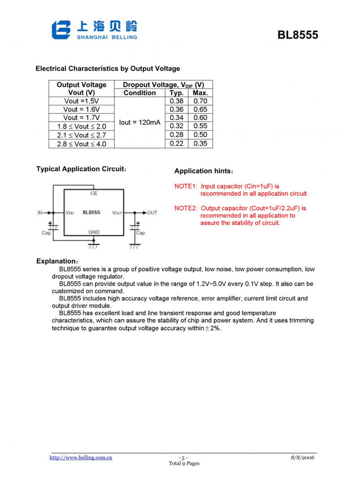 BL8555 datasheet page 5