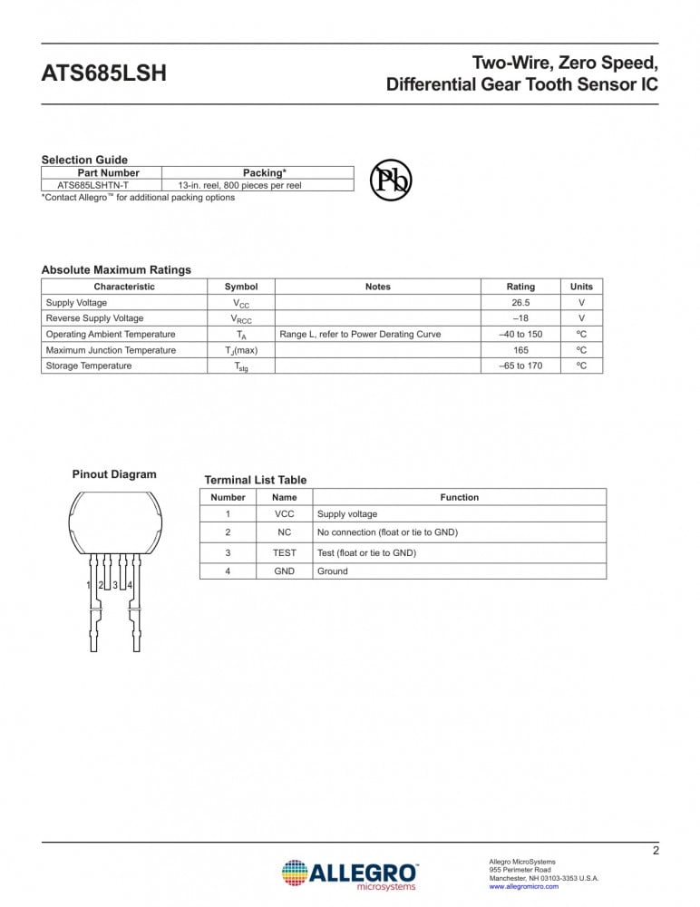 ATS685LSHTN-T datasheet page 2