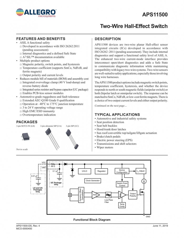 APS11500 datasheet page 1