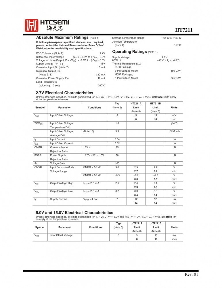 HT7211 technical document page 2