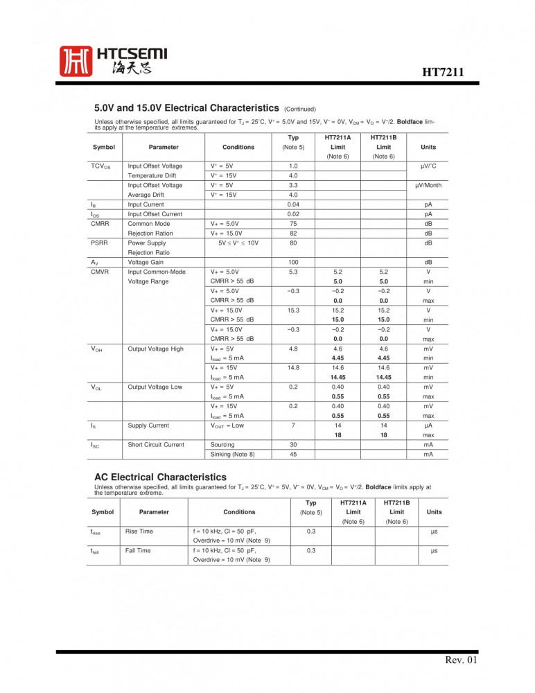 HT7211 technical document page 3