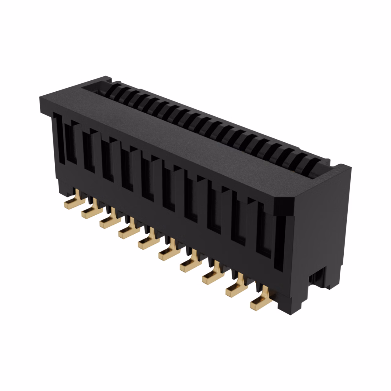 Easy-On FFC/FPC Connector, 0.50mm Pitch, Surface Mount, Vertical, Non-ZIF, Reverse Footprint, Gold Plating, Black, 19 Circuits for sale