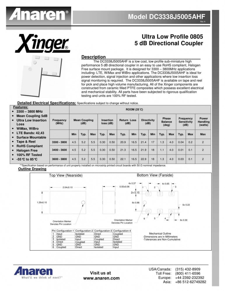 DC3338J5005AHF datasheet page 1