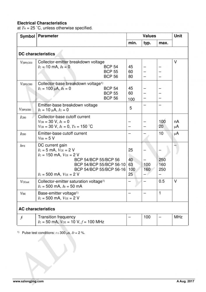 BCP56-16 datasheet page 2