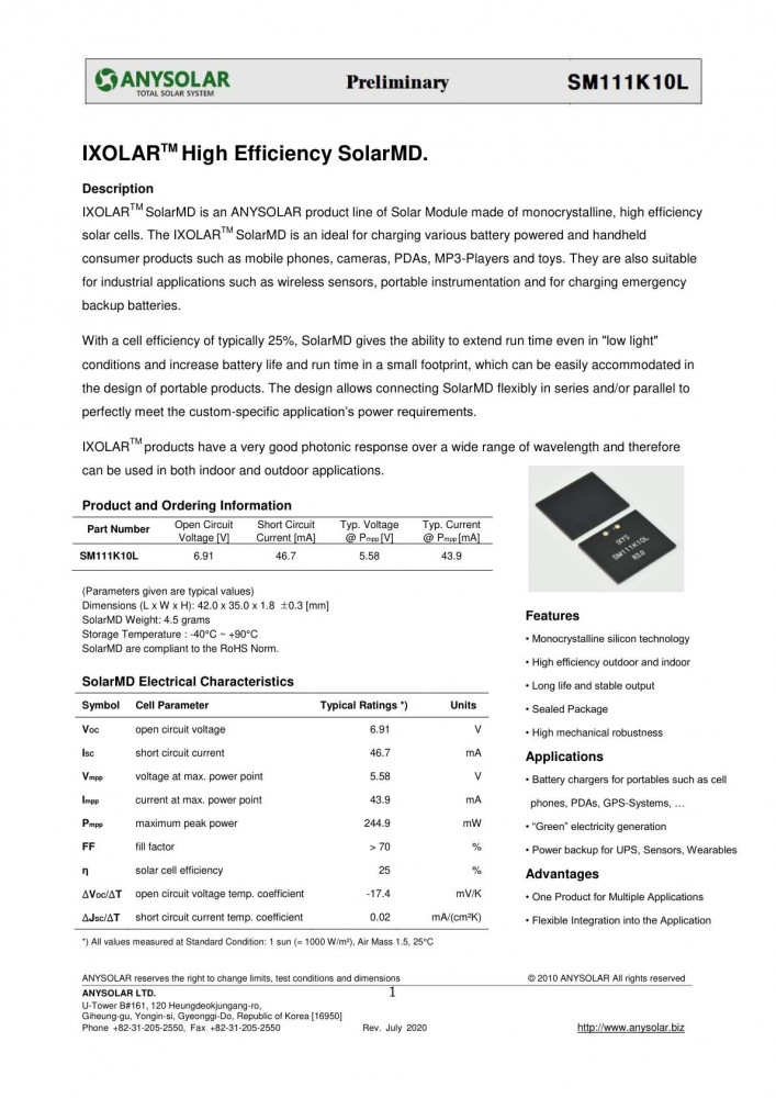 SM111K10L technical document page 1