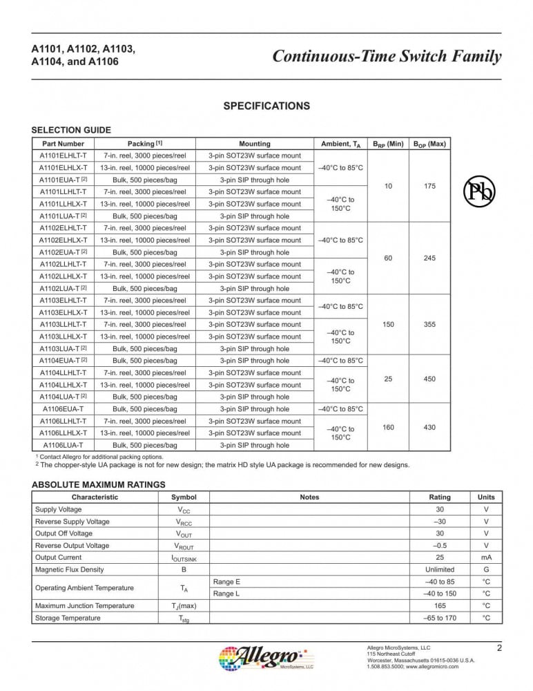 A1106LUA-T datasheet page 2