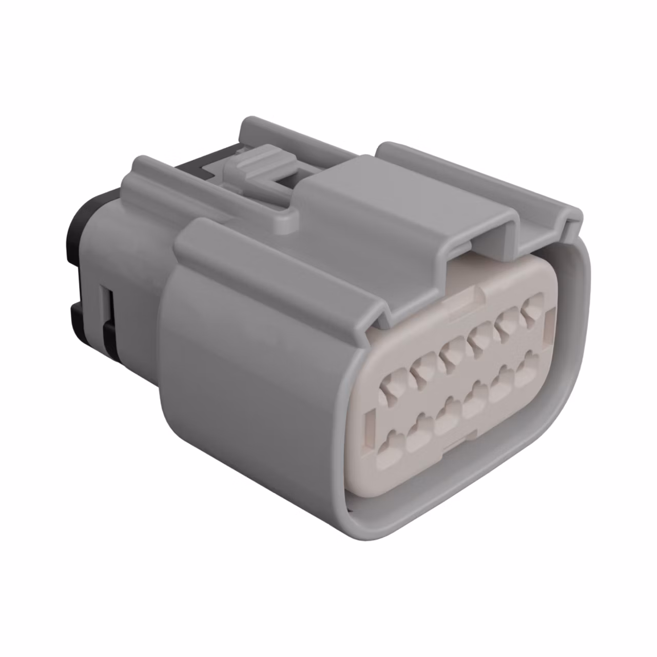 MX150 Mat-Sealed Female Connector Assembly, Dual Row, 12 Circuits, Keying Option D, without Connector Position Assurance, Stone Gray for sale