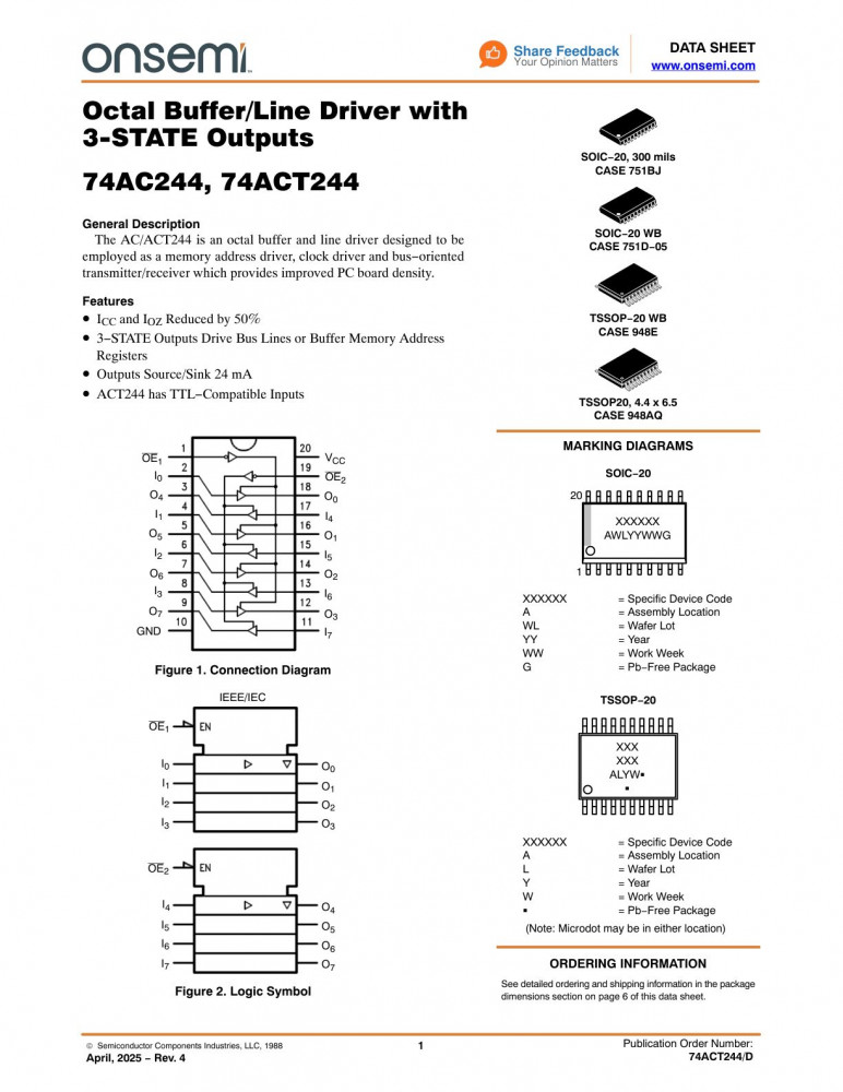 74AC244 document page 1