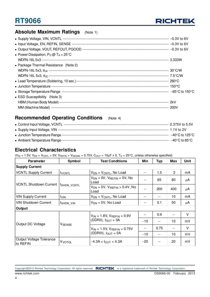 RT9066 datasheet page 4