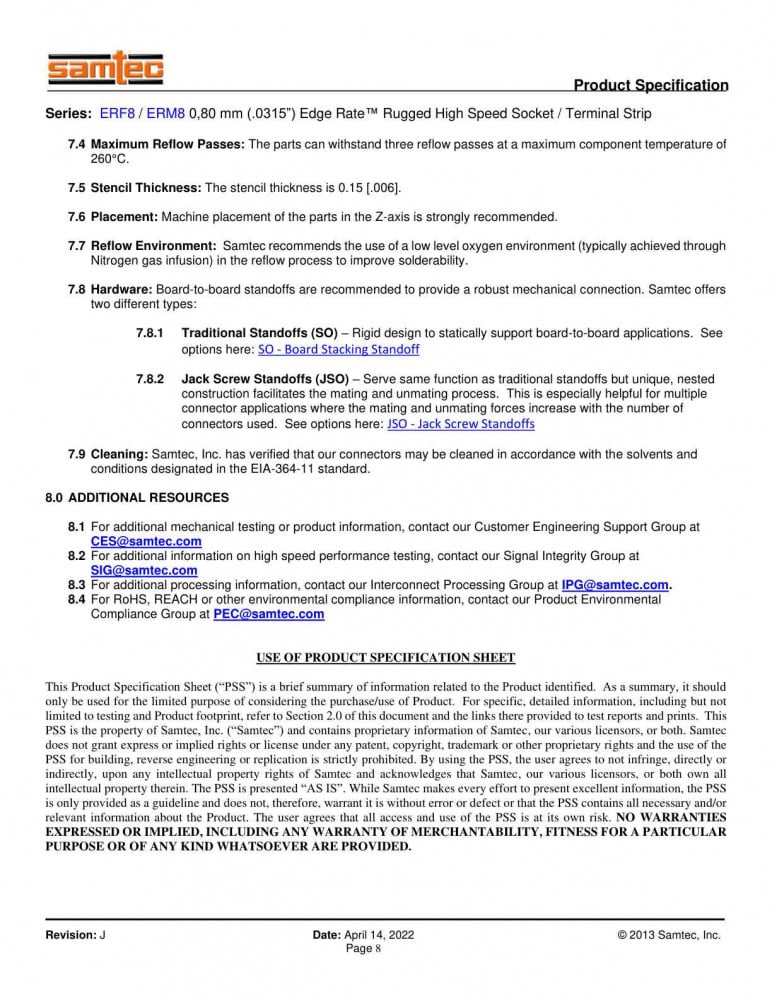 ERF8 ERM8 product specification page 8