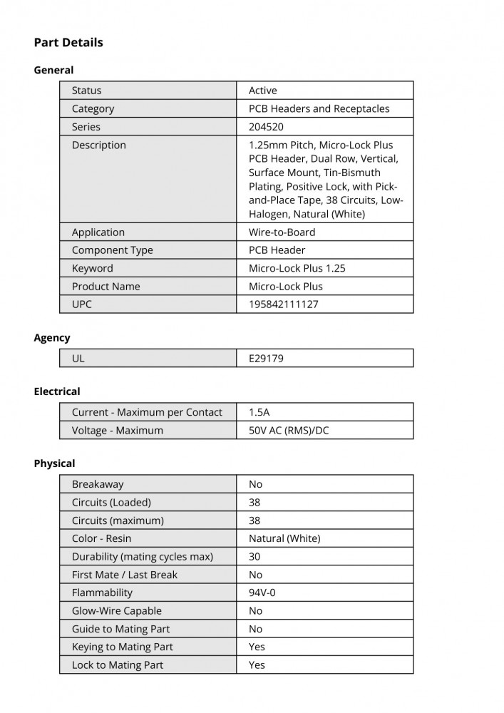 MOLEX 2045203880 product document preview, page 2