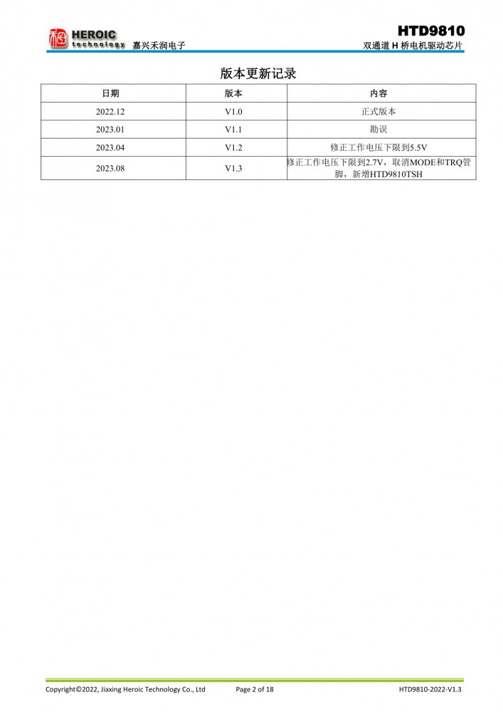 HTD9810TPH datasheet page 2