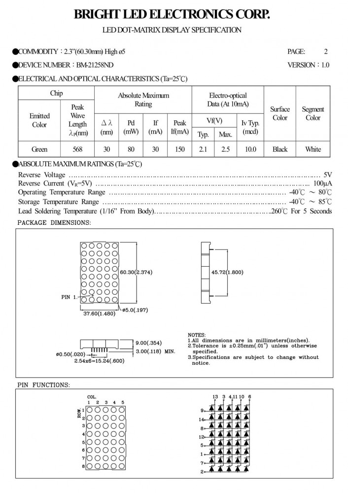 BM-21258ND specification page 1