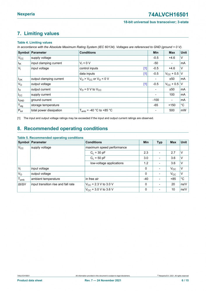 74ALVCH16501 datasheet page 6