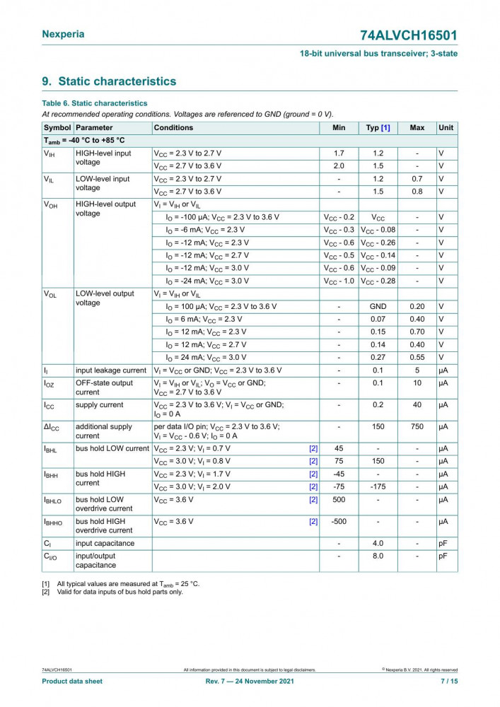 74ALVCH16501 datasheet page 7