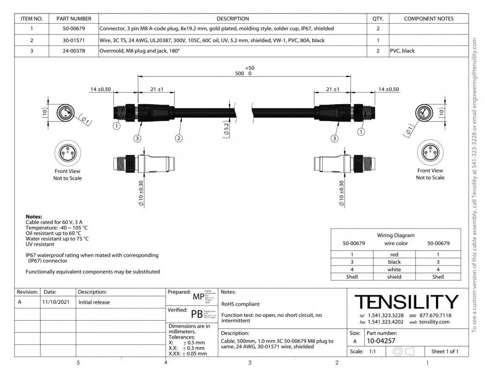Tensility International 10-04257 product drawing