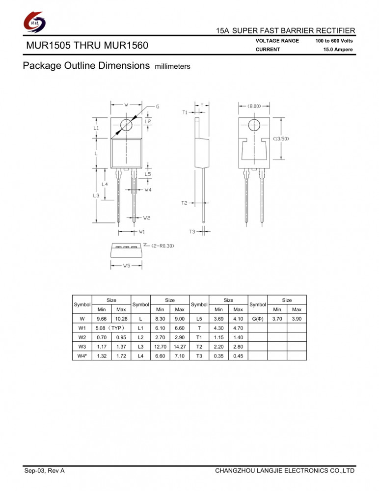 MUR1540 datasheet page 3