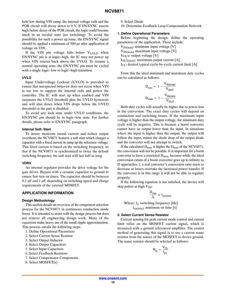NCV8871 document page 10