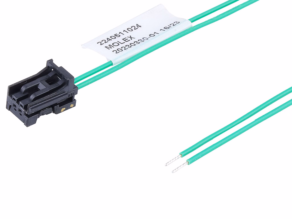 Mini-Fit Versa-to-Pigtail Off-the-Shelf (OTS) Cable Assembly, 4.20mm Pitch, Dual Row, 300.00mm Length, 2 Circuits, Black