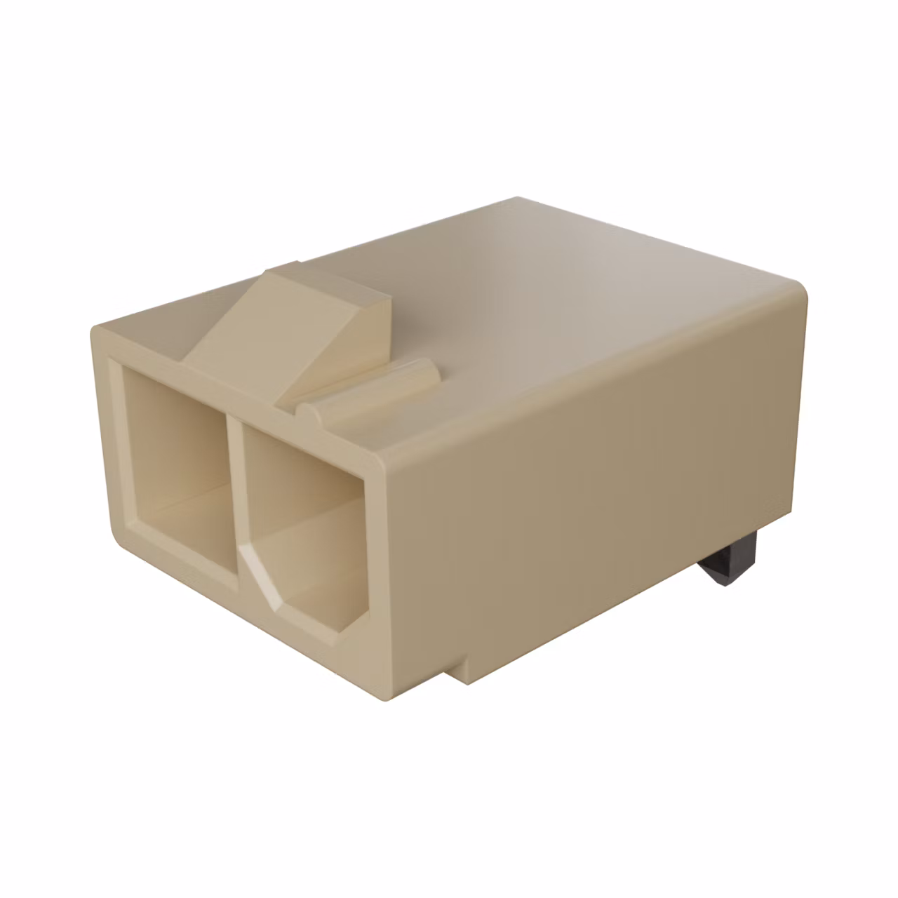 Mini-Fit Jr. Header, Single Row, Right-Angle, with Snap-in Plastic Peg PCB Lock, 2 Circuits, UL 94V-0, Gold (Au) Plating, Natural, Tray for sale