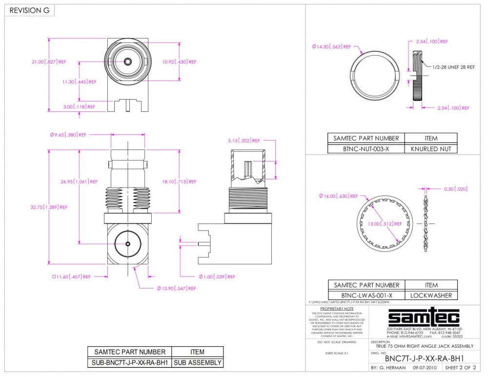 Samtec BNC7T-J-P-GN-RA-BH1 technical drawing page 2