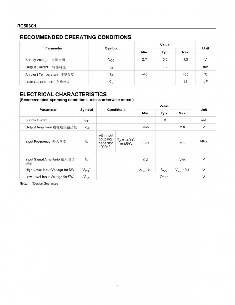 RC506C1 datasheet page 3