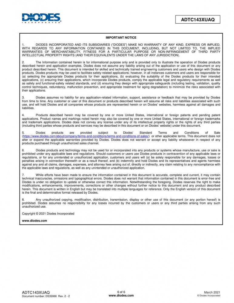 ADTC143XUAQ-13 datasheet page 6