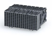 Impact 100 Ohm 3 Pair Right-Angle Daughtercard Receptacle, Unguided, 6 Columns, 54 Circuits, Plated Through Hole Dimension 0.39mm, Lead-Free