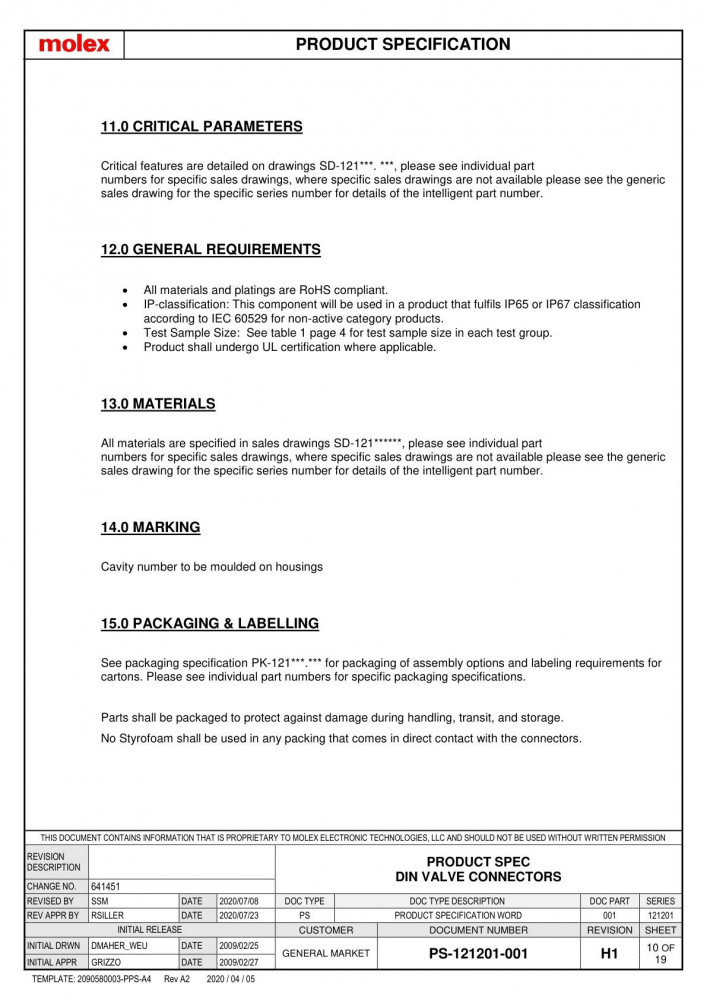 DIN Valve Connectors specification page 10