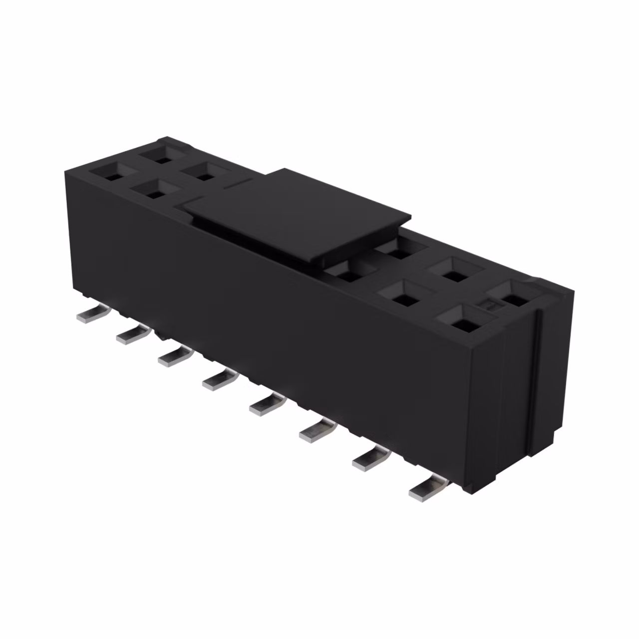 Milli-Grid Vertical Receptacle, 2.00mm Pitch, Dual Row, Surface Mount, Top/Bottom Entry, with Press-fit Plastic Pegs, with Cap, Tube, 0.75µm Gold (Au) Plating, 16 Circuits, Lead-Free for sale