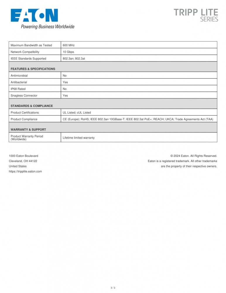 N261AB-010-WH technical document page 3