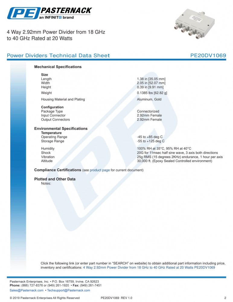 PE20DV1069 technical datasheet page 2