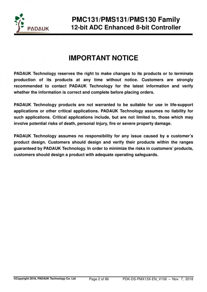 PMC131 family datasheet page 2