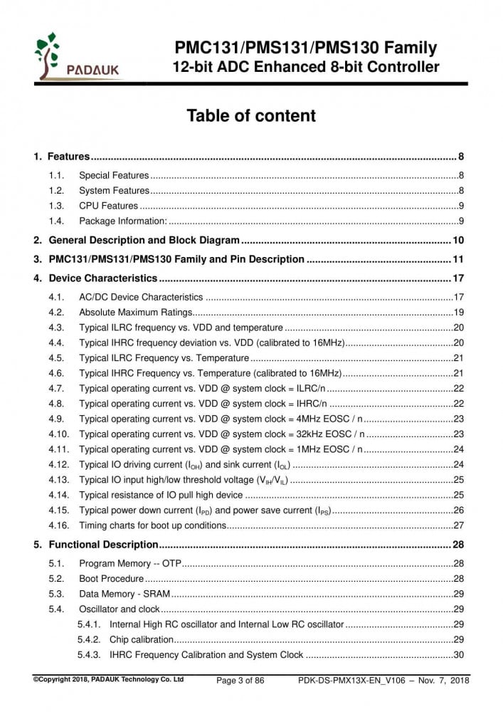 PMC131 family datasheet page 3