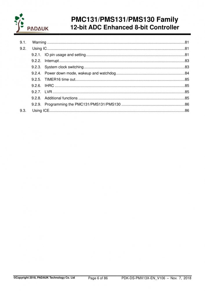 PMC131 family datasheet page 6