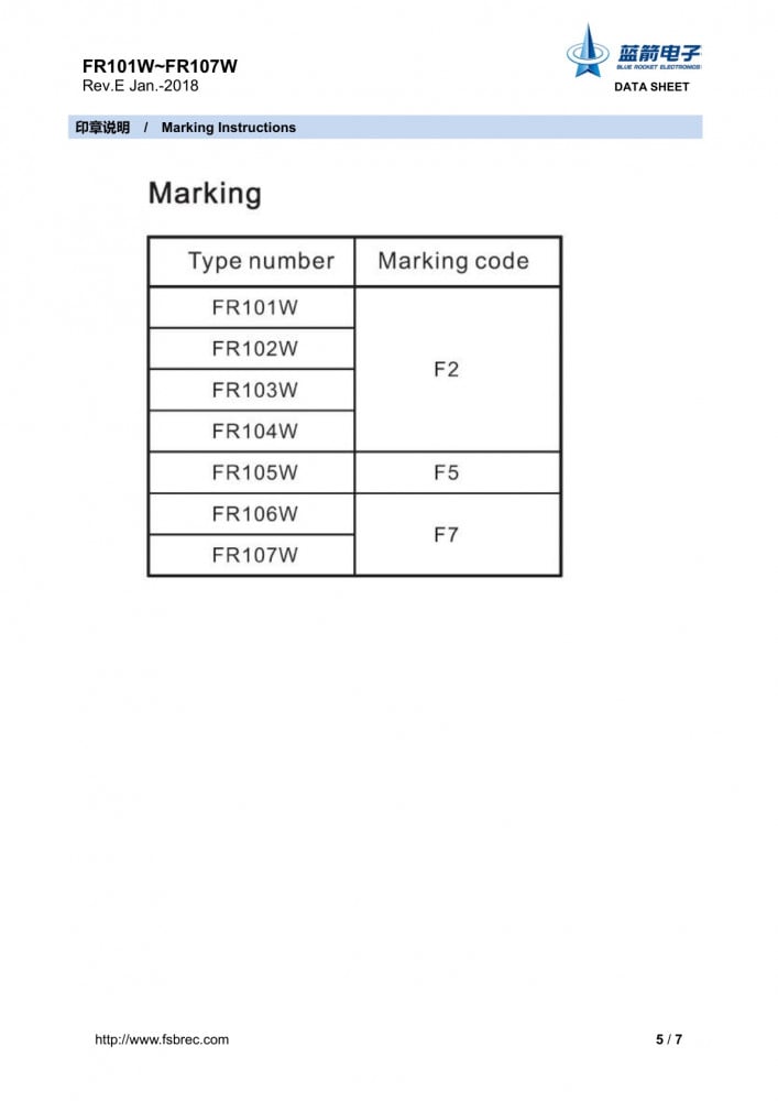 FR107W datasheet page 5